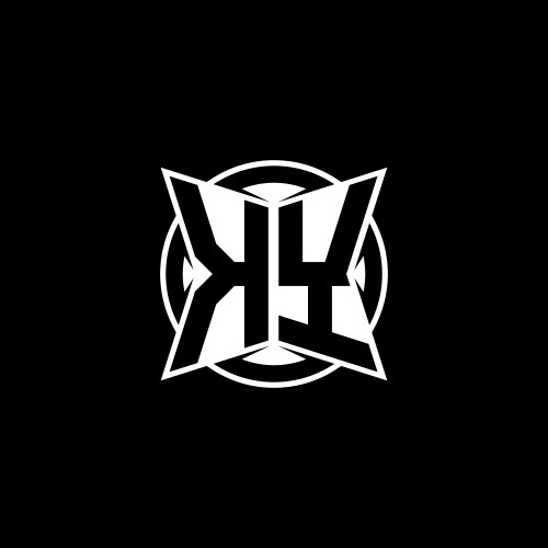 Kf logo monogram emblem style with crown shape Vector Image