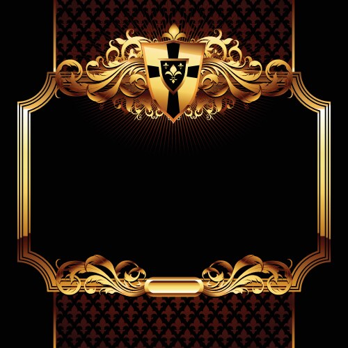 Vintage golden ornate florid frame with blank Vector Image