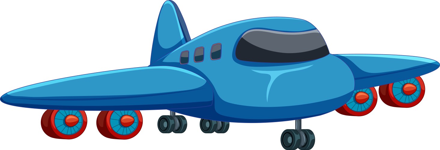 A blue cartoon airplane Royalty Free Vector Image