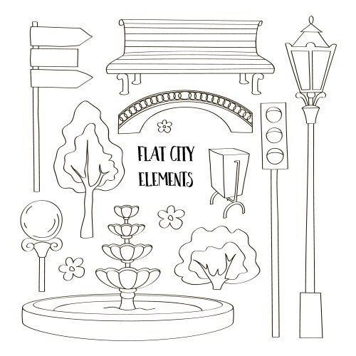 Street and road with footpaths crossroads Vector Image