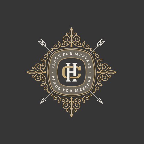 Modern monogram logo template Royalty Free Vector Image