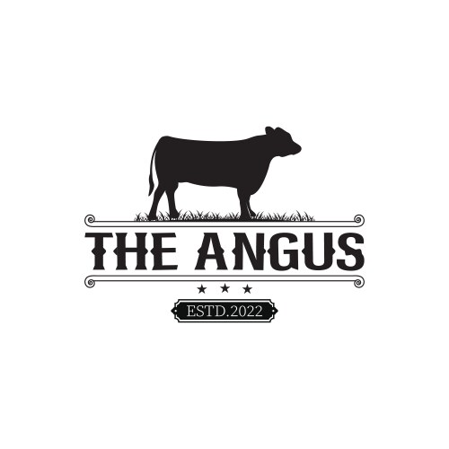 Black angus cattle logo emblem design template Vector Image