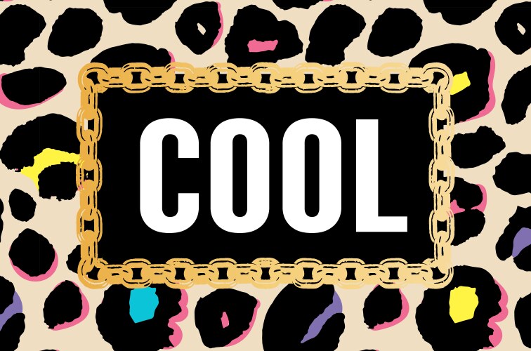 Wild cool slogan ripped off revealing leopard Vector Image