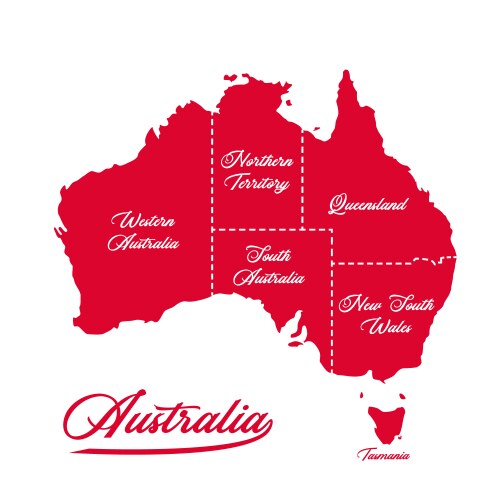 Australia map country with blue flag Royalty Free Vector