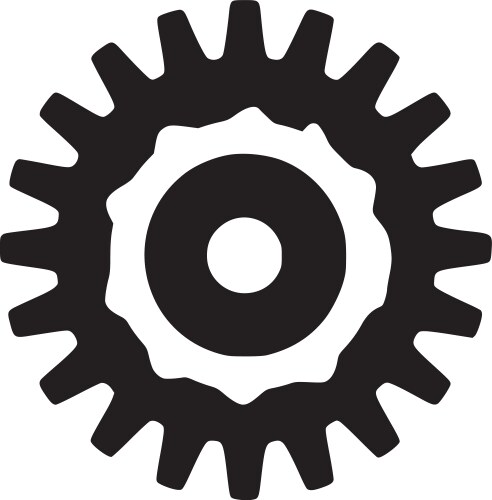 Gear - black and white Royalty Free Vector Image