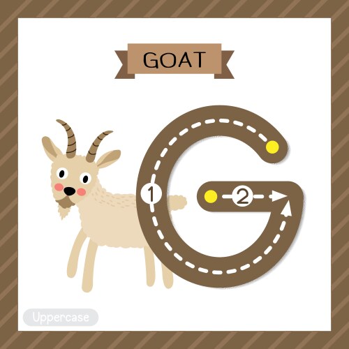 Letter g uppercase tracing practice worksheet Vector Image