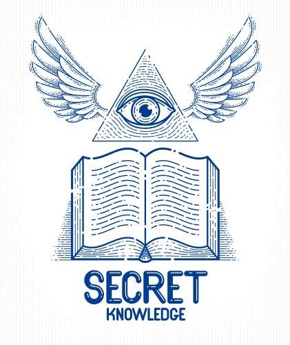 Illuminati eye of free mason secret society tarot Vector Image