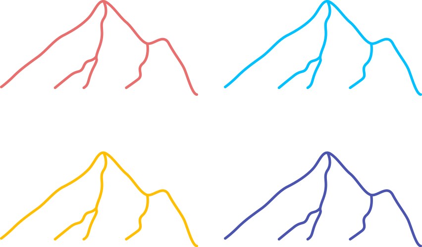 Simple mountains icons sign symbol logo Royalty Free Vector