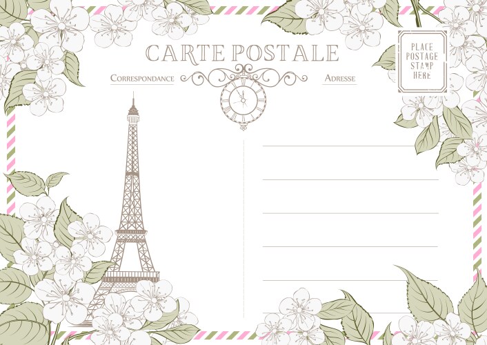 Vintage postcard background template Royalty Free Vector