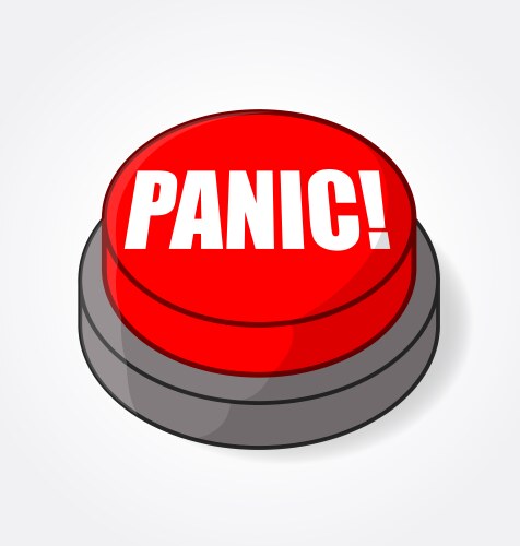 Panic red button pop art Royalty Free Vector Image