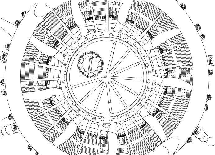 Radial engine on a white Royalty Free Vector Image