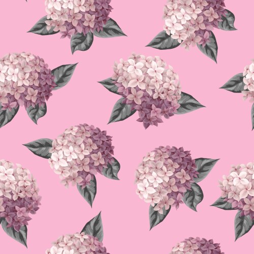 Seamless botanical pattern with hydrangeas Vector Image
