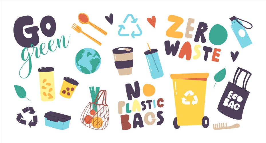Zero waste hand drawn Royalty Free Vector Image