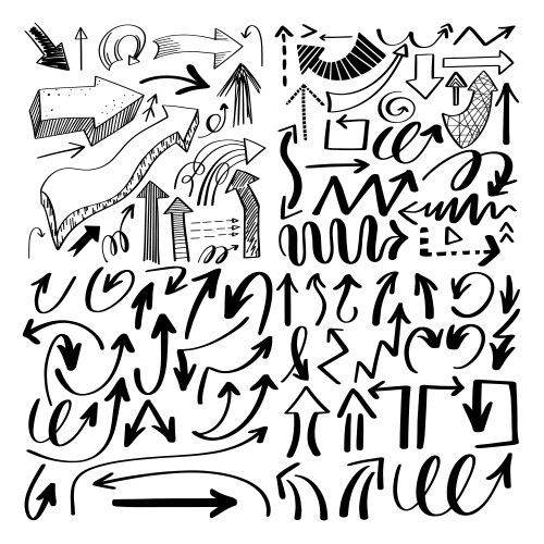 Hand drawn arrow marks set Royalty Free Vector Image