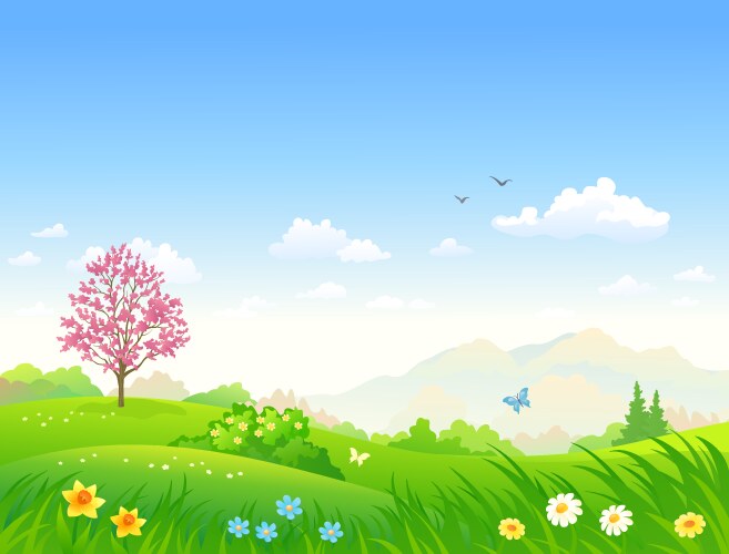 Easter landscape Royalty Free Vector Image - VectorStock