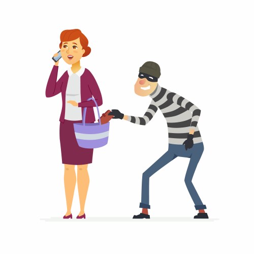 Cartoon thief walking carefully Royalty Free Vector Image