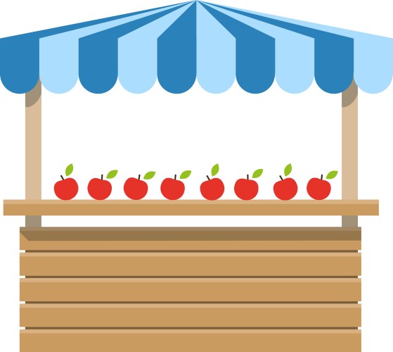 Empty market stall wooden kiosk street grocery Vector Image Empty market stall wooden kiosk street grocery Vector Image