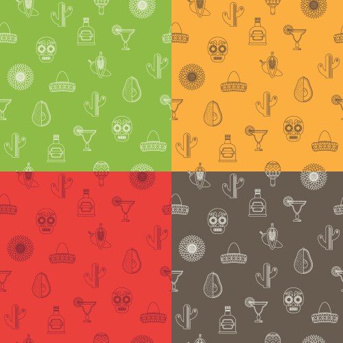 Mexican silhouettes Royalty Free Vector Image - VectorStock