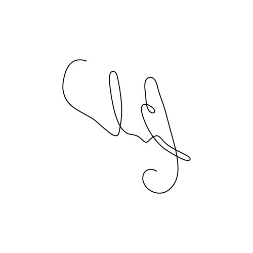 One line rabbit head design silhouette Royalty Free Vector