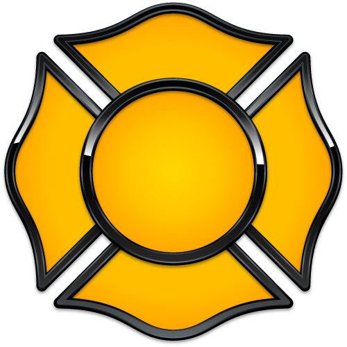Fire rescue logo base gold with dark blue trim Vector Image