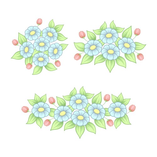 Daisy flowers corner pattern Royalty Free Vector Image