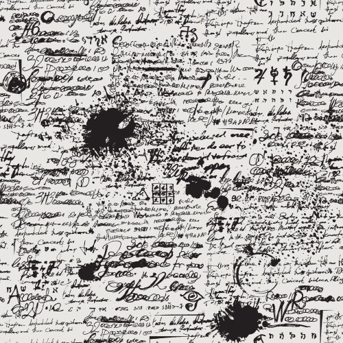 Seamless pattern with unreadable handwritten notes