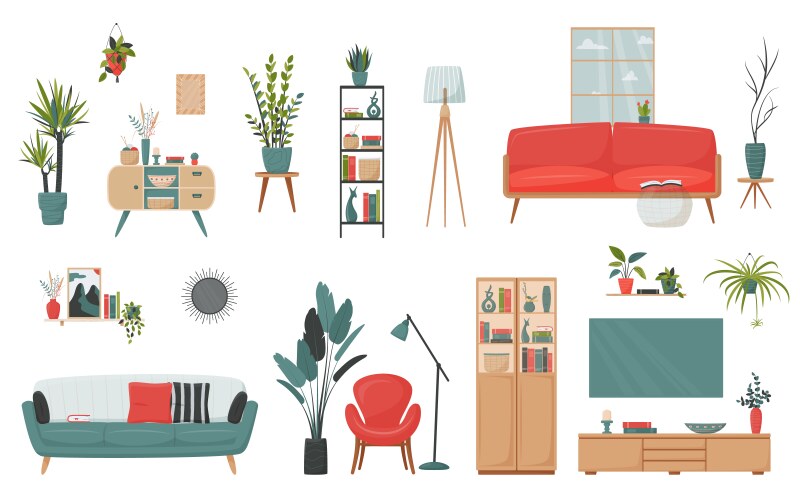 Interior design elements Royalty Free Vector Image