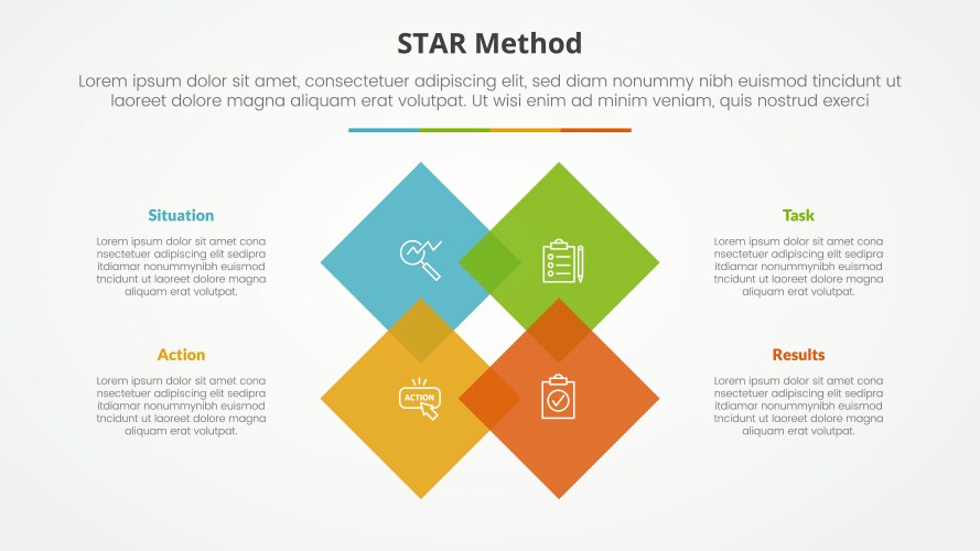 Star method infographic concept for slide Vector Image