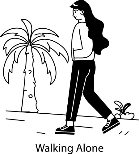 Walking Alone Vector Images (over 2,100)