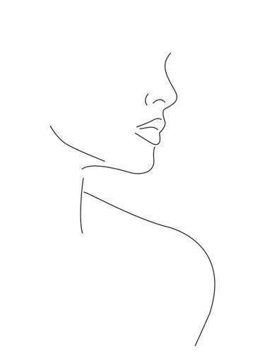 Woman side profile line art Royalty Free Vector Image