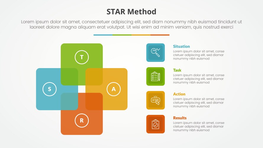 Star method infographic concept for slide Vector Image