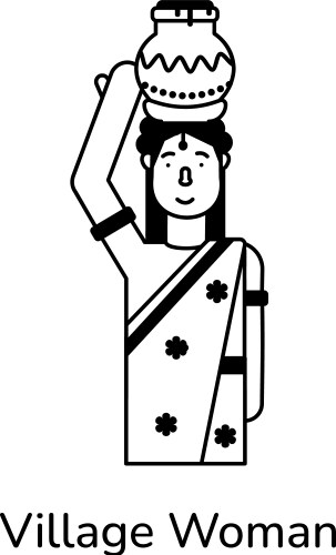 Indian Village Woman Vector Images (over 140)
