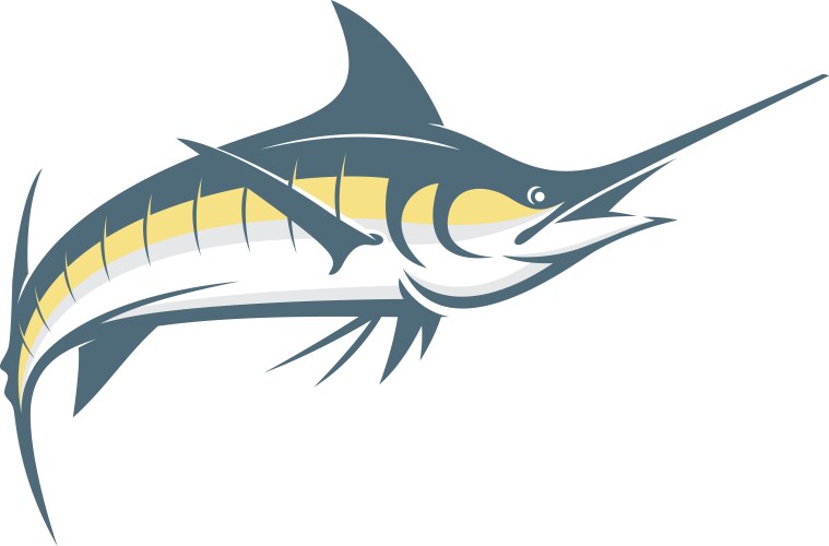 Realistic blue marlin fish Royalty Free Vector Image