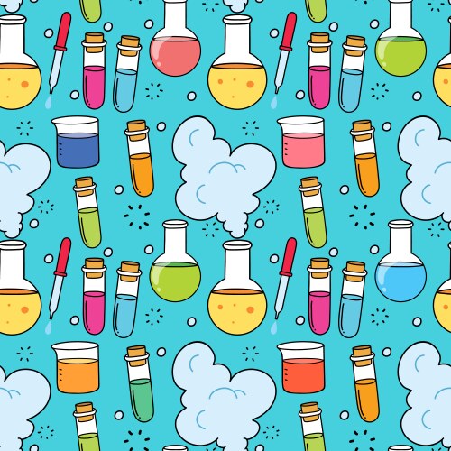 Science objects and icons seamless pattern Vector Image
