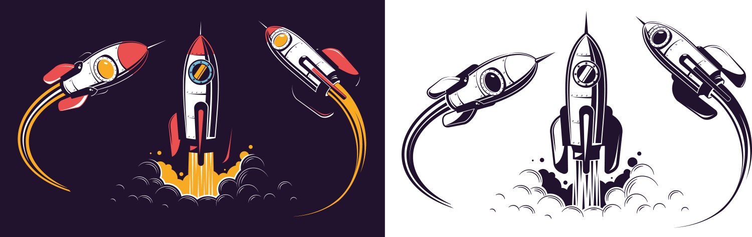 Space rocket Royalty Free Vector Image - VectorStock