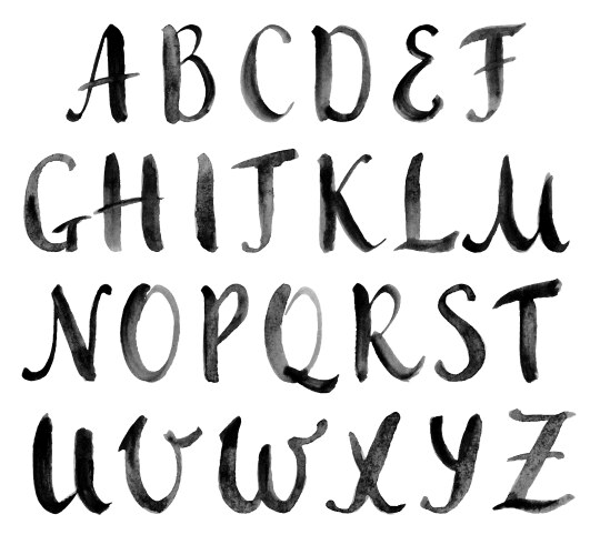 Hand drawn lettering font alphabet Royalty Free Vector Image