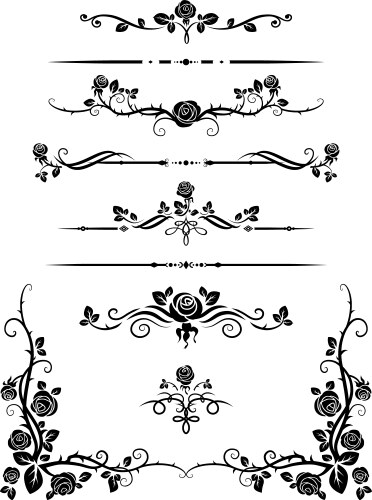 Page dividers set decorative elements Royalty Free Vector