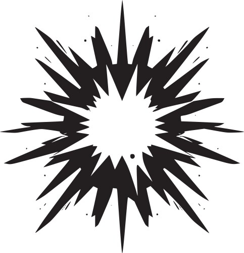 Explosion - black and white Royalty Free Vector Image