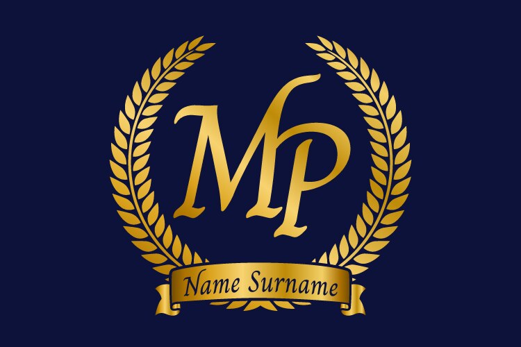 Initial letter m and z mz monogram logo design Vector Image