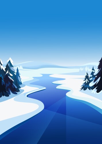Cartoon winter landscape Royalty Free Vector Image