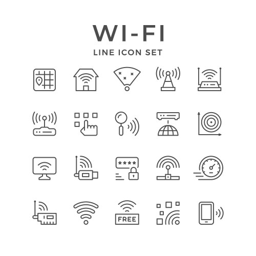 Wi-fi router line icon Royalty Free Vector Image