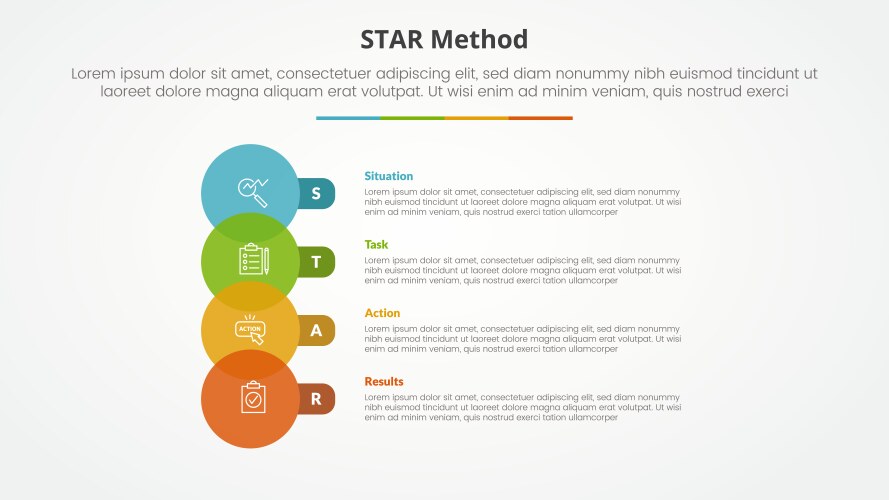 Star method infographic concept for slide Vector Image