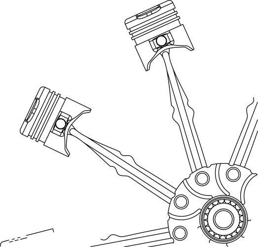Two crossed pistons Royalty Free Vector Image - VectorStock