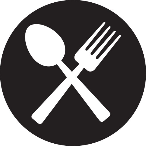 Chef hat with fork and spoon Royalty Free Vector Image