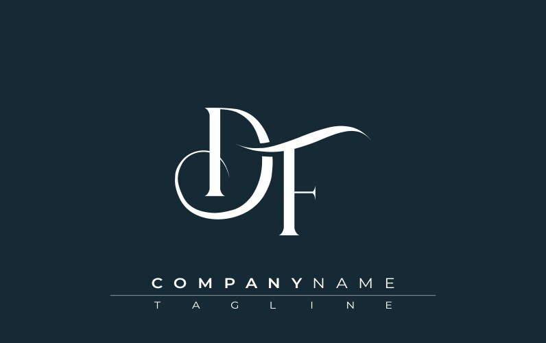 Df abstract line style logo Royalty Free Vector Image