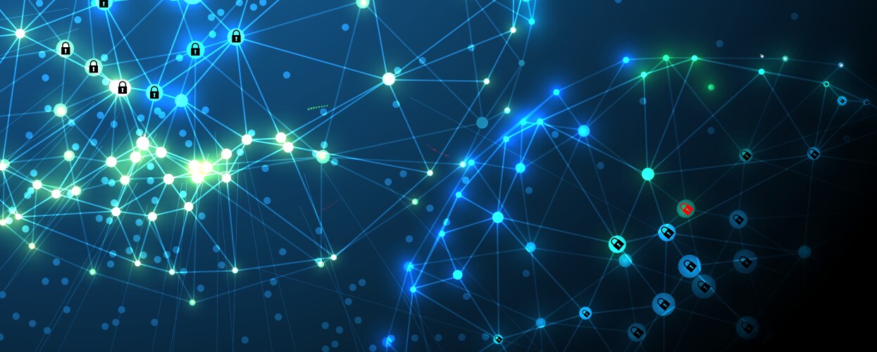 Neural network concept connected cells with links Vector Image