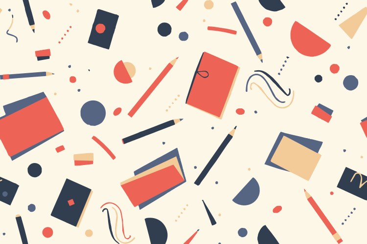 Square geometric shapes seamless pattern school Vector Image