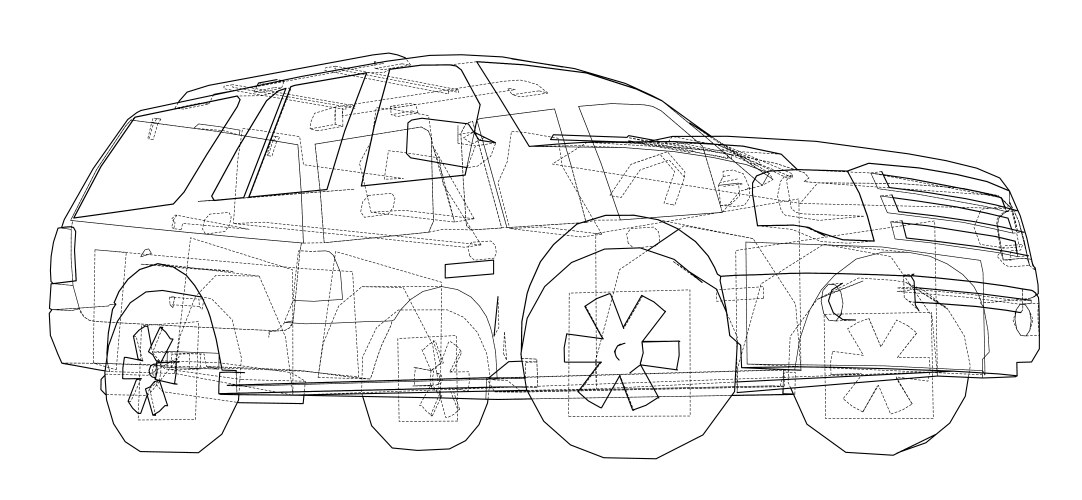 Premium suv car outline on white background Vector Image