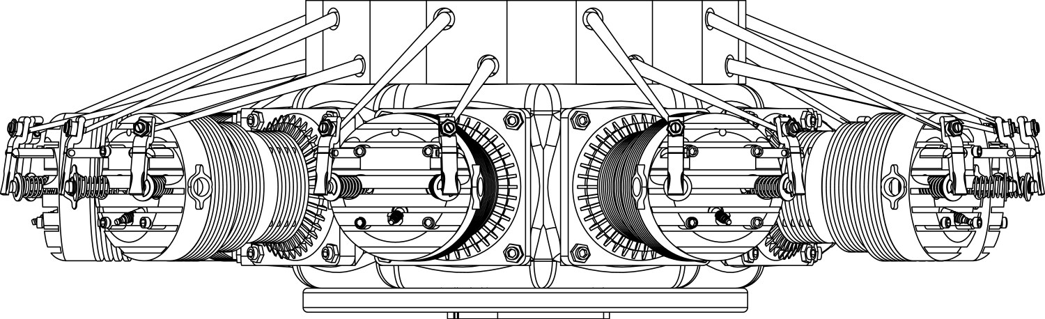 Radial engine on a white Royalty Free Vector Image