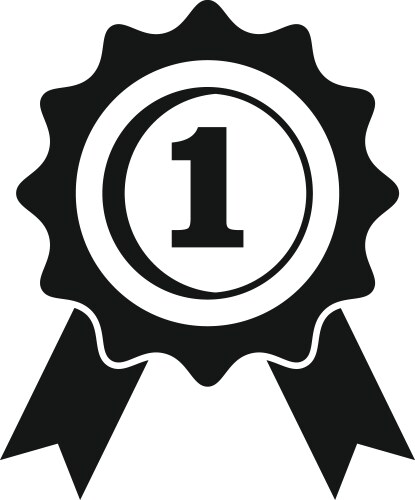 Number one award ribbon icon Royalty Free Vector Image